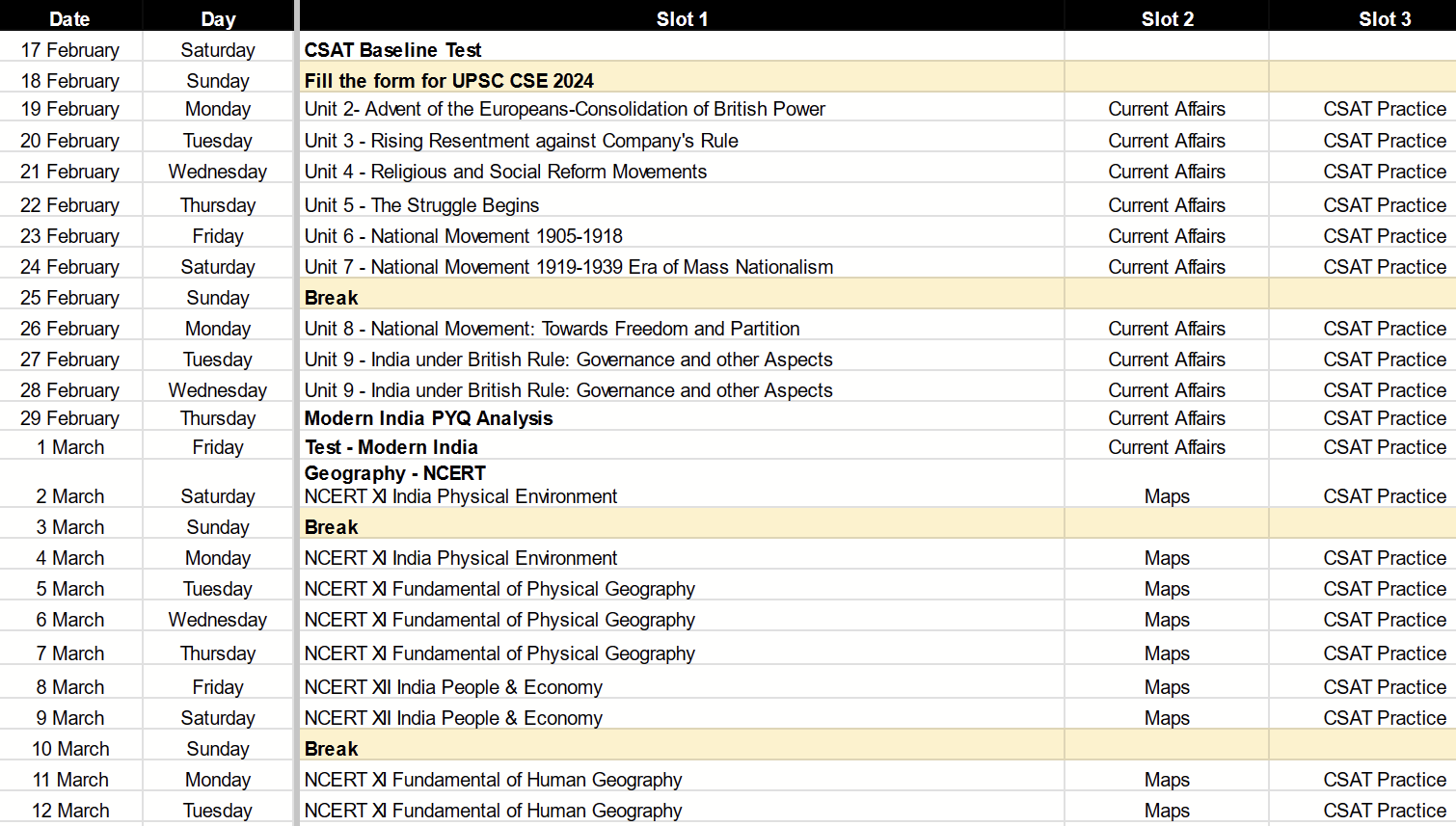 UPSC Prelims 2024 Detailed Plan · UPSCprep.com