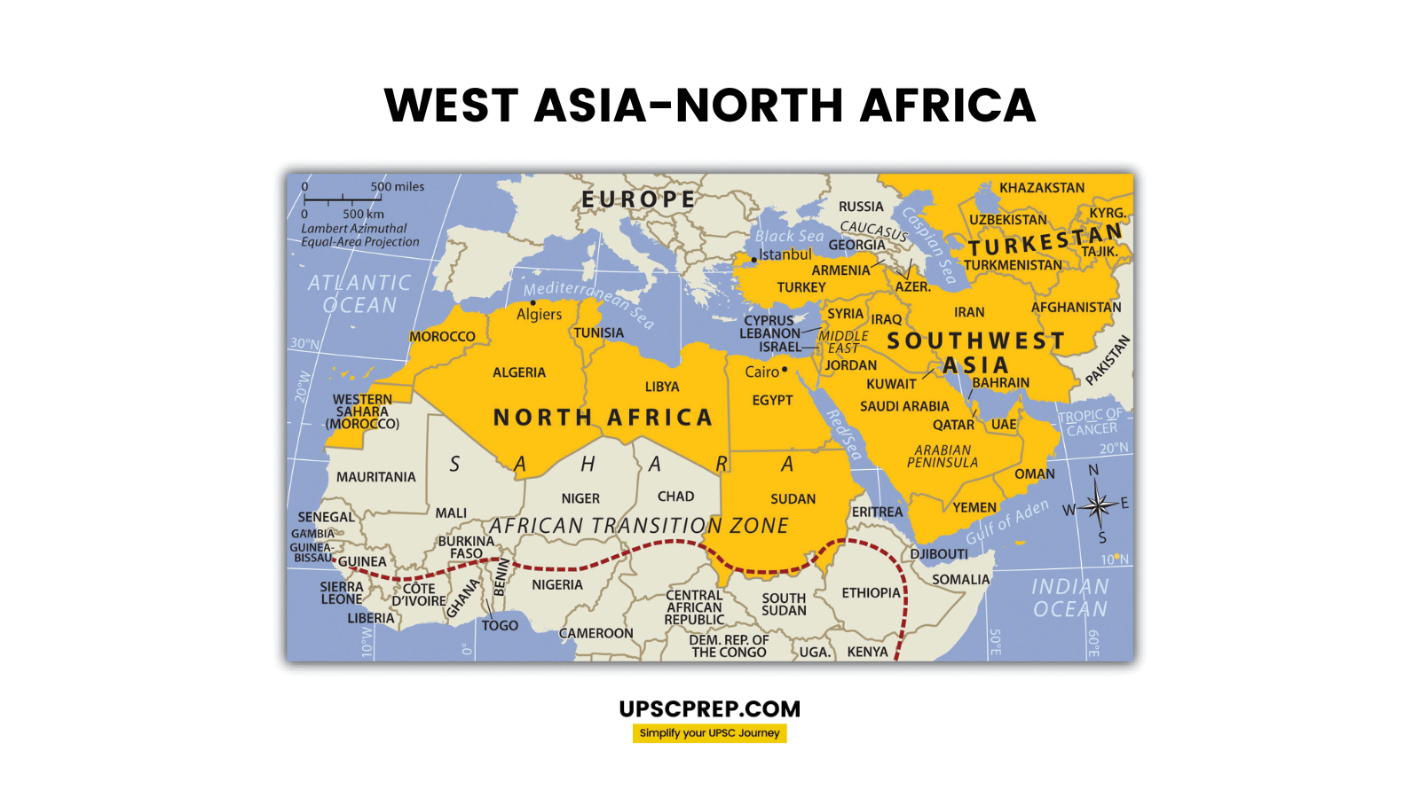 North Africa South West Asia Map With Countries